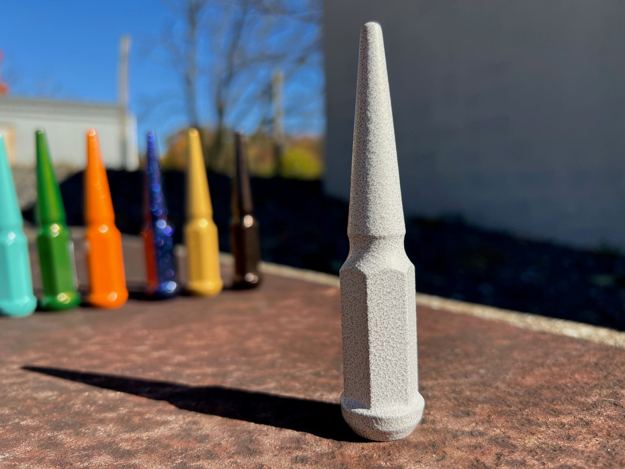 White/Gold Texture Spike Lug Nuts | Powderwerx717