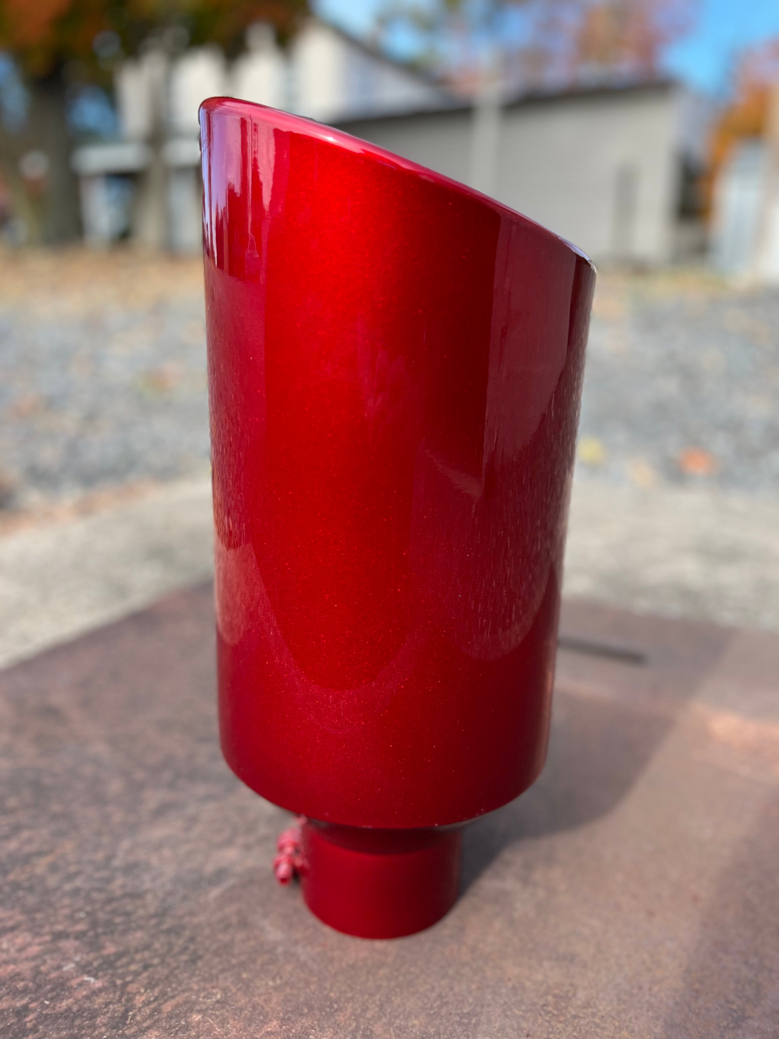 Candy Red 4x8x18 Exhaust Tip | Powderwerx717